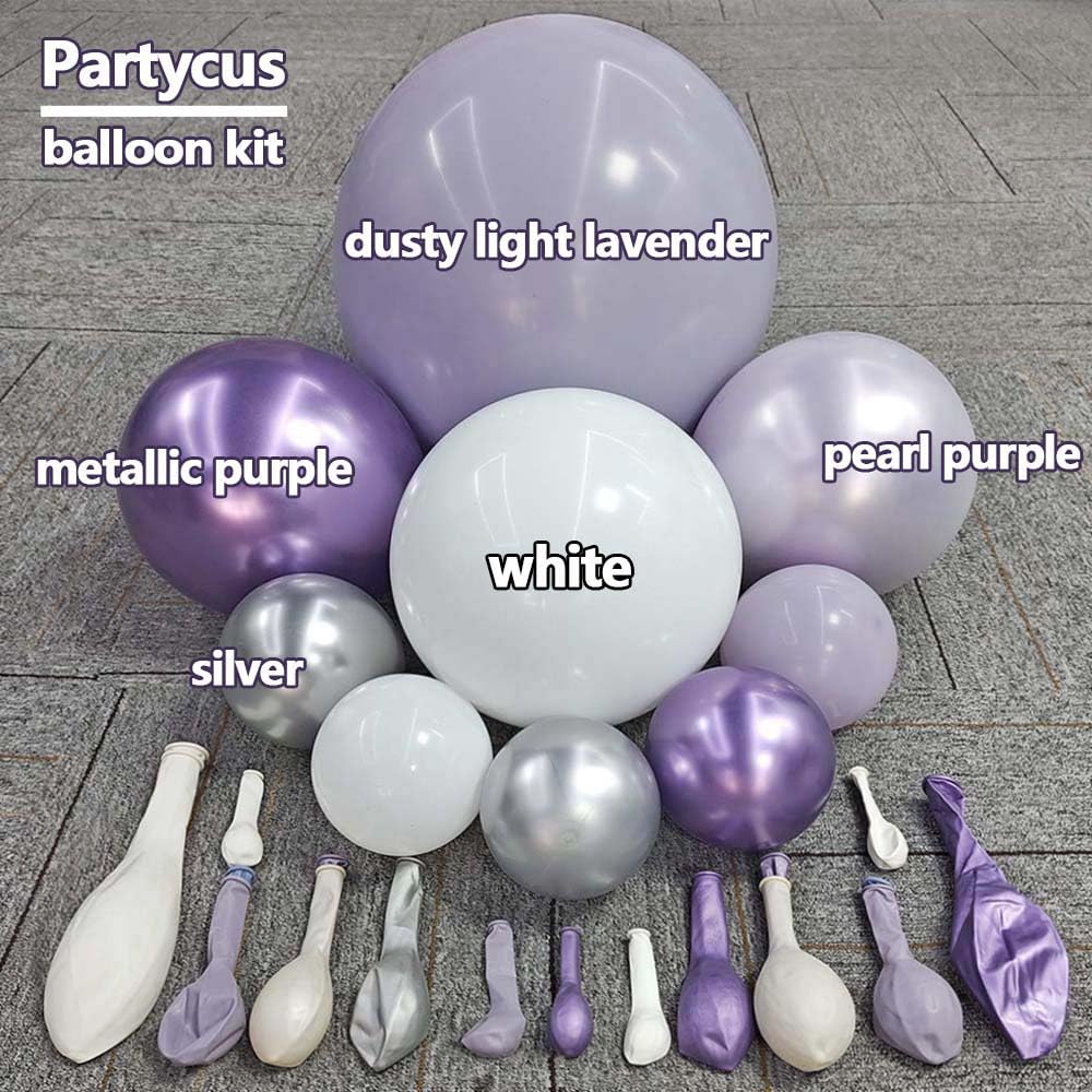 Snapklik.com : Pastel Purple White Balloon Arch Double Stuffed Light ...
