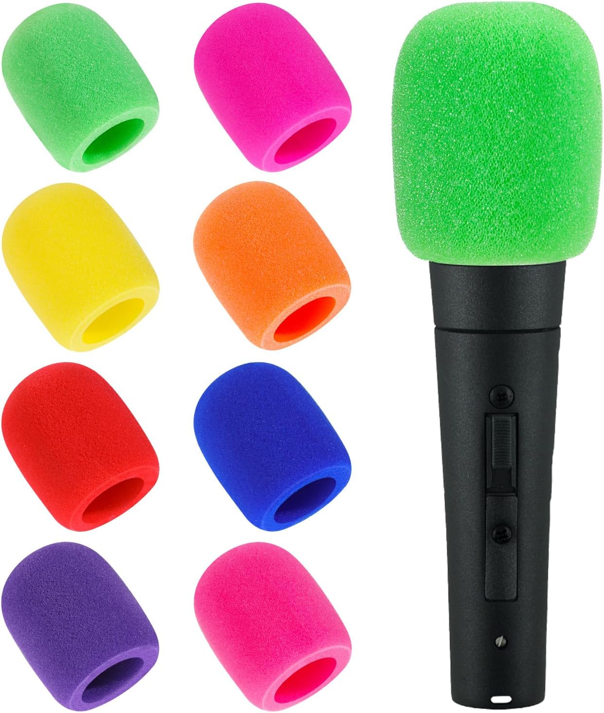 Invalidism 8 Pack Foam Mic Cover, Colorful Handheld Microphone ...
