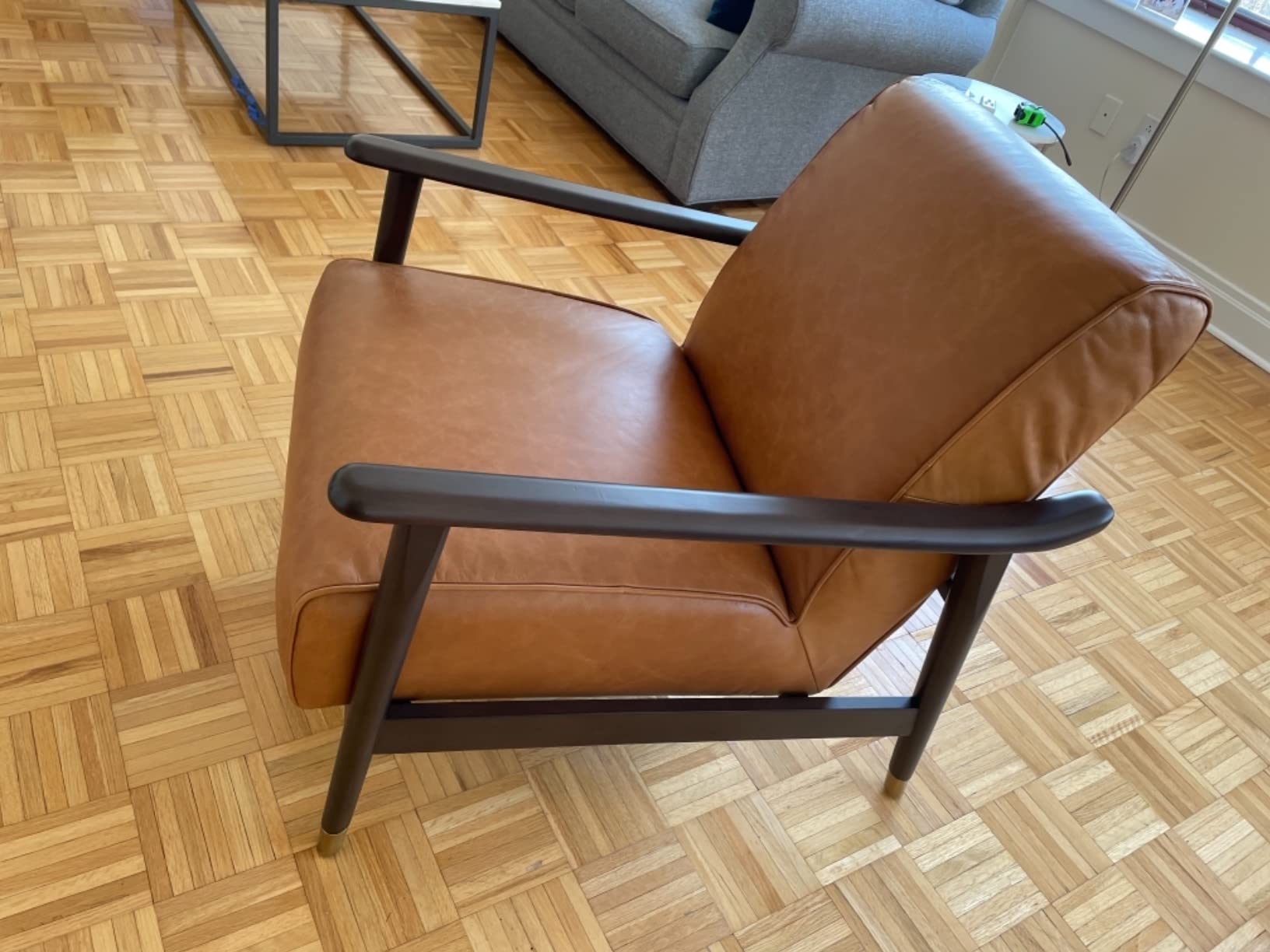 $23/mo - Finance Amazon Brand – Rivet Mid-Century Modern Leather Accent ...