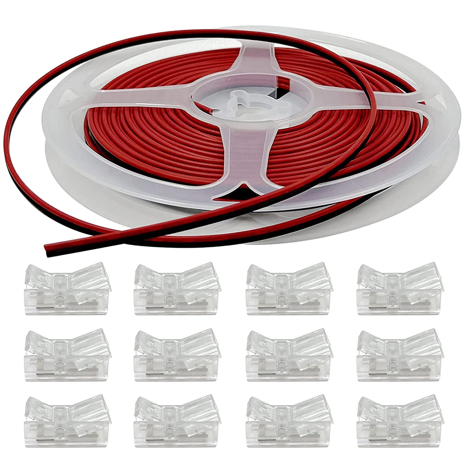 GTIWUNG 3528 2835 2 Pin Solderless LED Strip to Strip Connector Kit ...