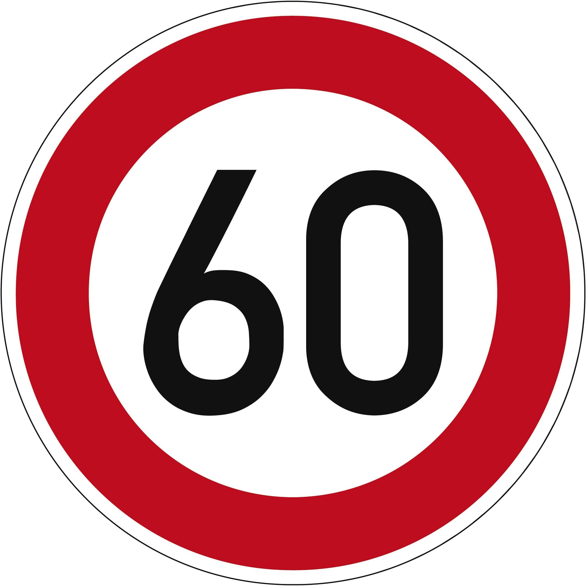 Original Verkehrszeichen 60 KM/H Schild Nr. 274-60 RAL StVO ...