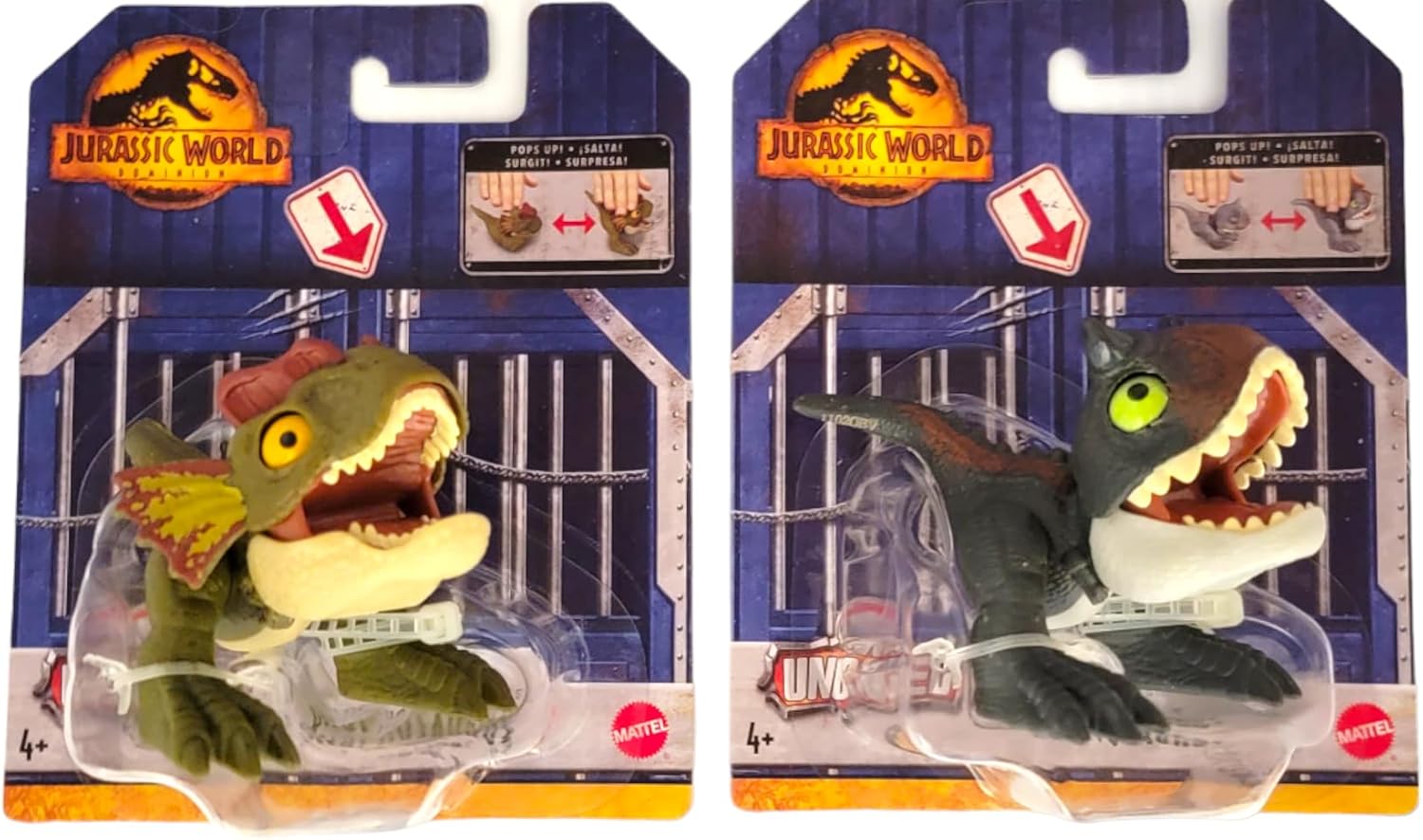 Jurassic World 2023 Wild Pop Ups – Juego de 4 figuras sin jaula ...