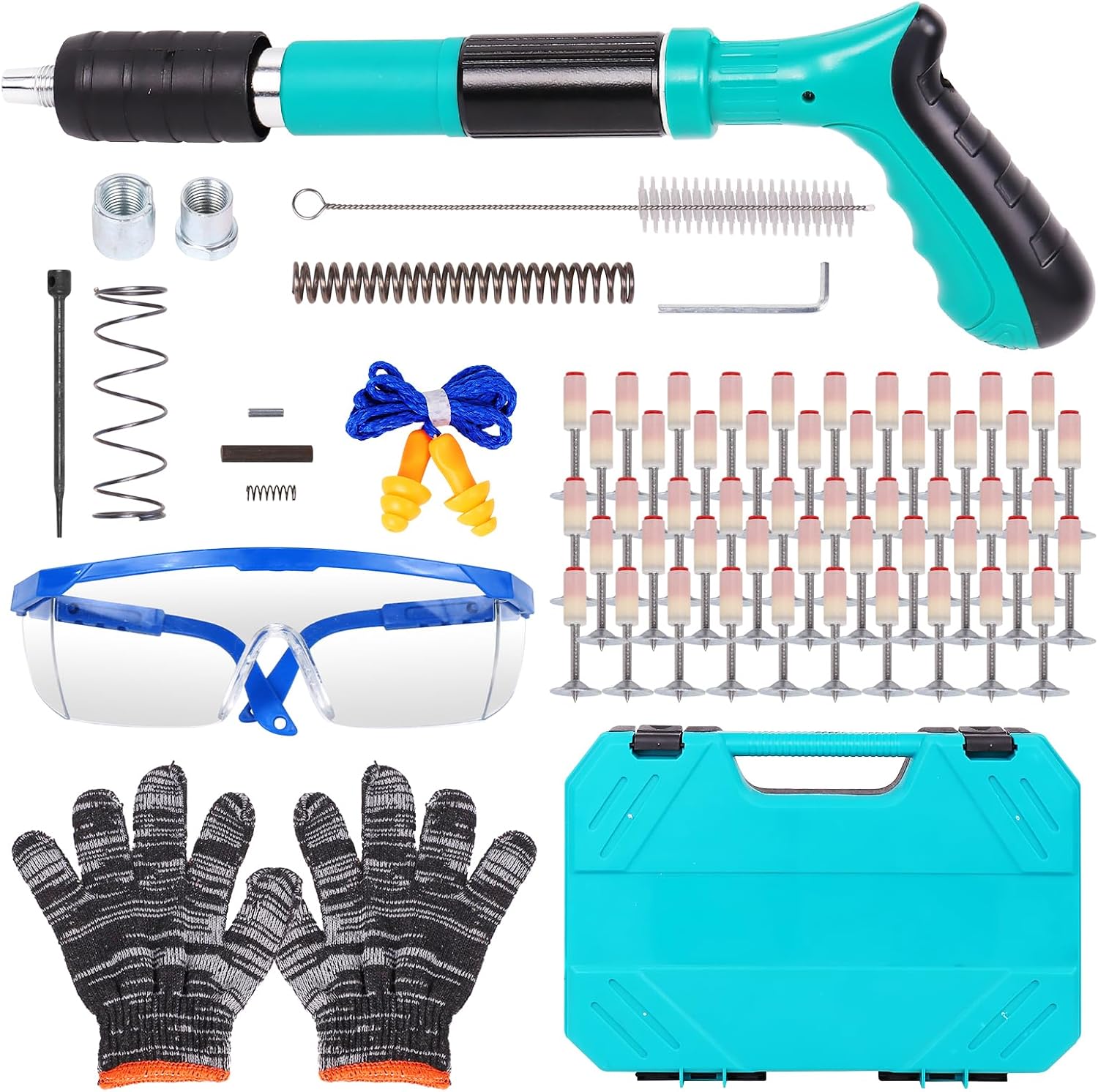 Amazon.com: TeukRiGa Concrete Nail Gun Kits, Manual Concrete Nailer 5 ...