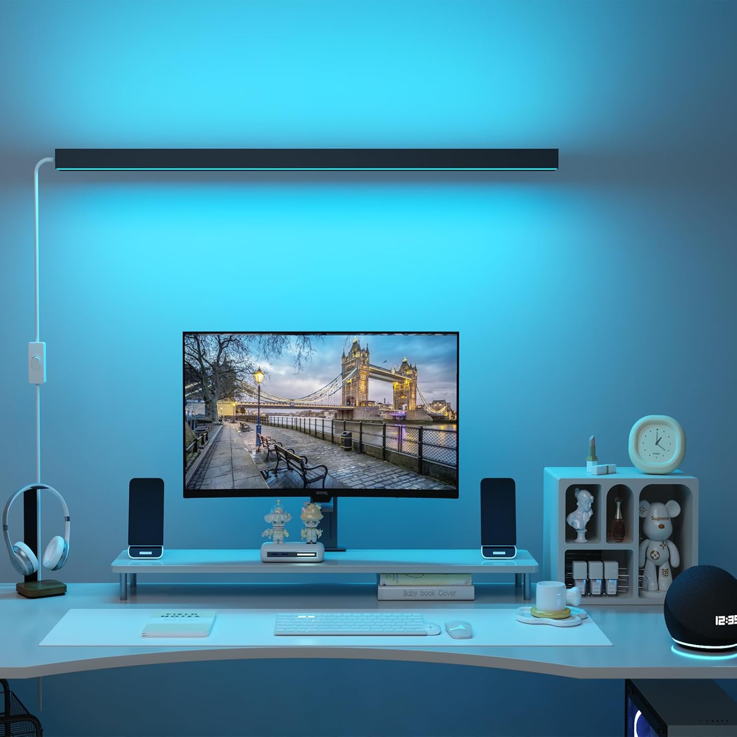 LAMPAOUS Plug in Wall Light Bar with Remote,Smart RGB Wall Lights,Color ...