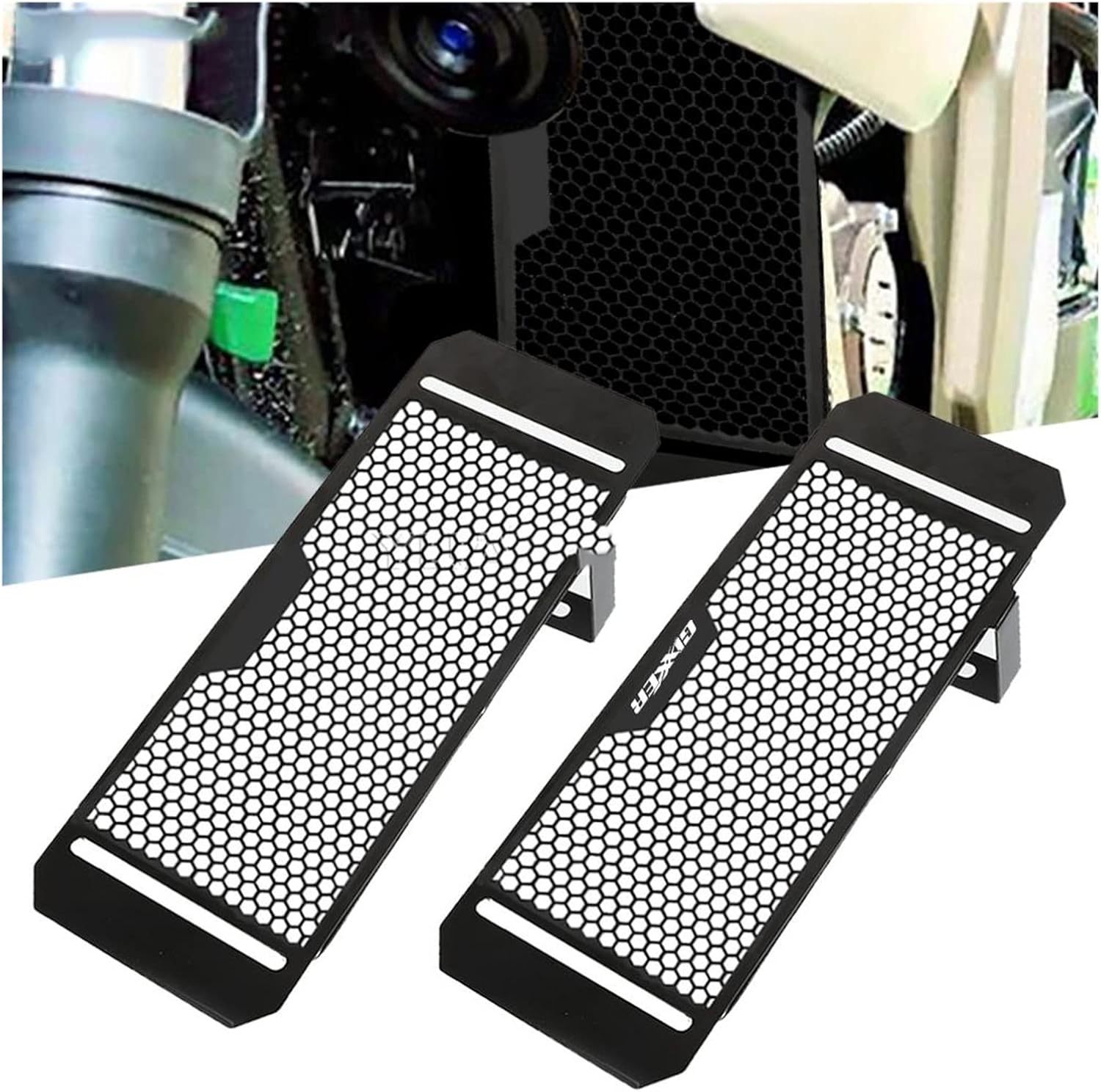 ORSQU Motorcycle Radiator Grille Guard Cover Oil Cooler Core Protector ...