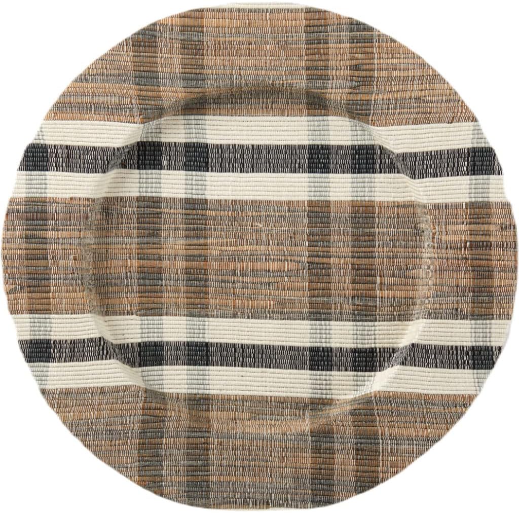Amazon.com | Tableau Rustic Plaid Round Plate Charger 4 Piece Set ...