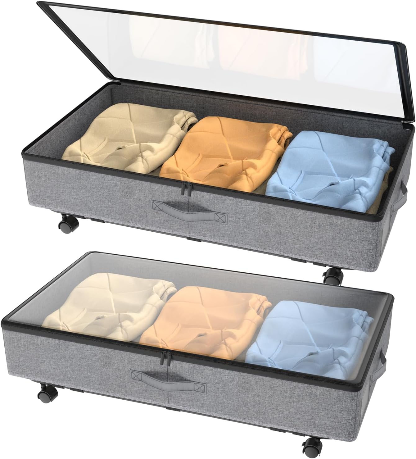 Amazon.com: IUI Under Bed Storage with Wheels, 50L Capacity Under Bed ...