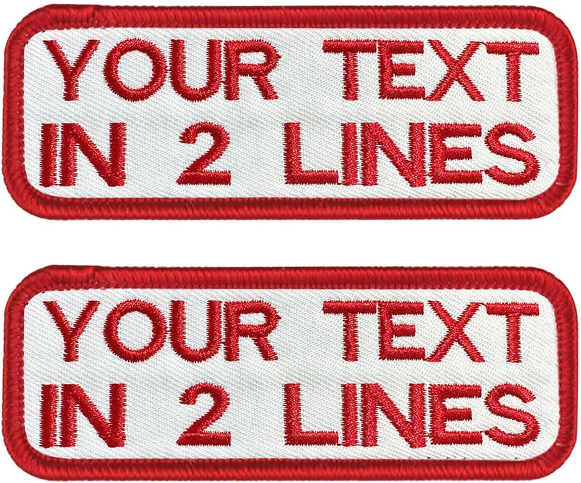 Amazon.com: Custom Patches, 2 Line Name Patches Embroidered, Name Tape ...