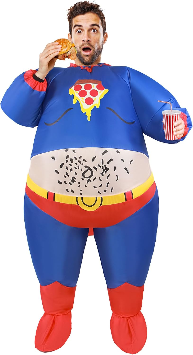 Mahoon - Disfraz inflable de superhéroe gordo, disfraz de Halloween ...