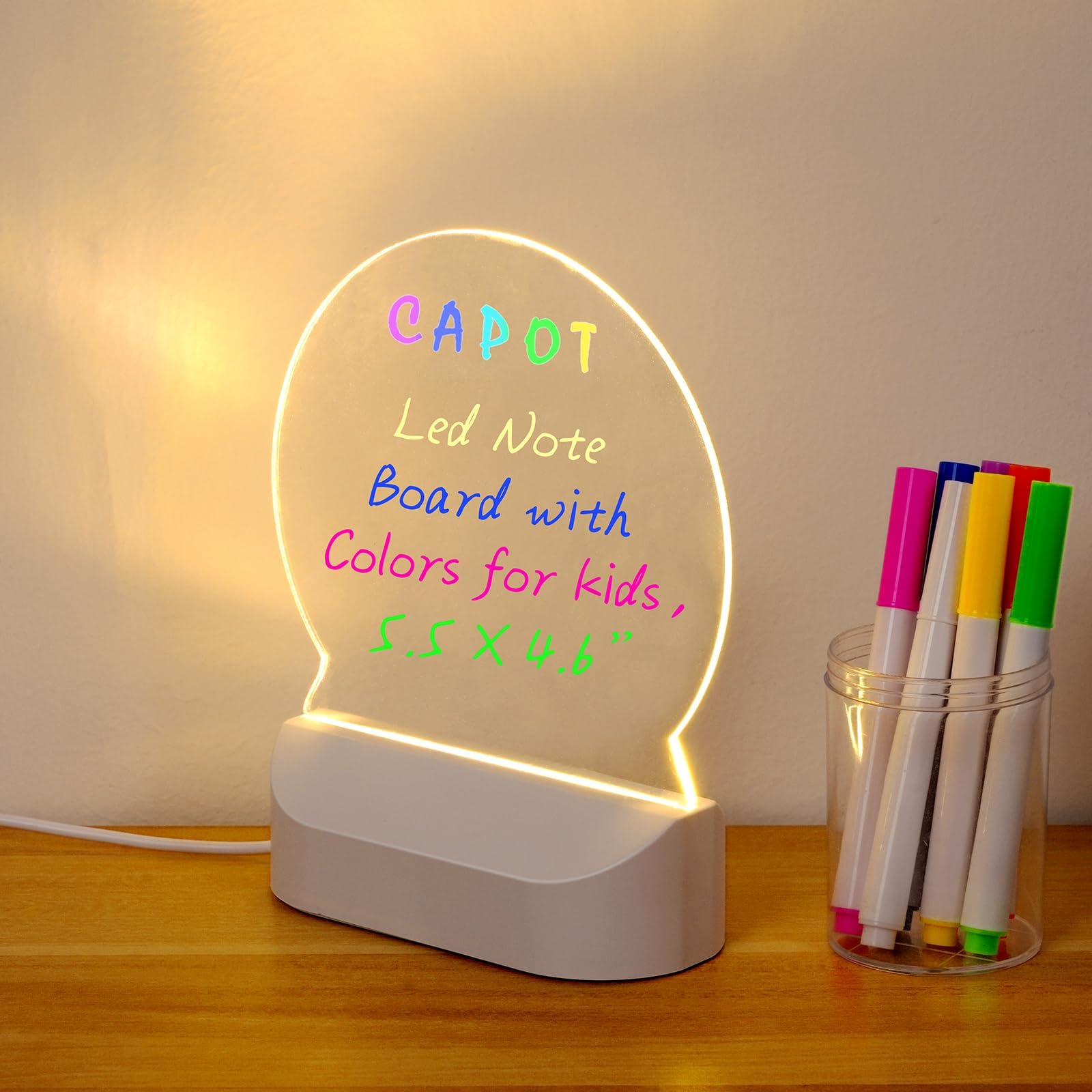 Amazon.com : Acrylic Dry Erase Board with Light 5 X 5” Light up Dry ...