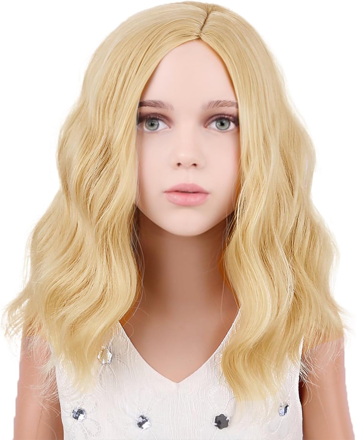 Amazon.com : WAVELNM Kids Blonde Wigs Light Blonde Wavy Curly Child Wig ...