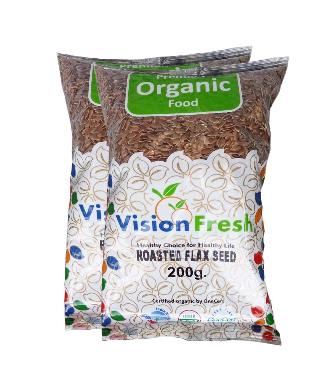 Vision Fresh Organic Roasted Flax Seed (Alsi) 400 Gram - Pack of 2 (200 ...