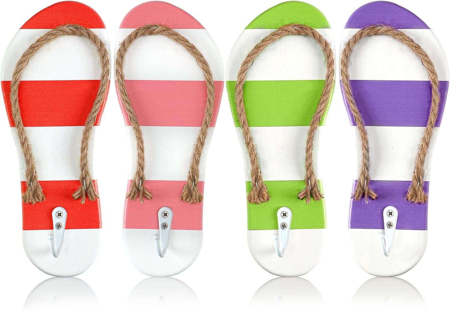 Amazon.com: Sintuff 4 Pcs Pool Towel Hooks Wooden Ornament Hooks Hawaii ...