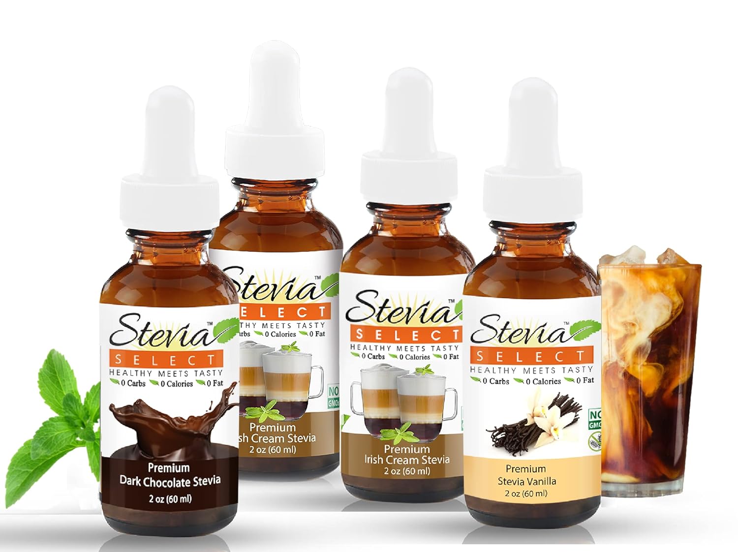 Amazon.com: Stevia Drops Dark Chocolate, Vanilla, & 2 Irish Cream ...