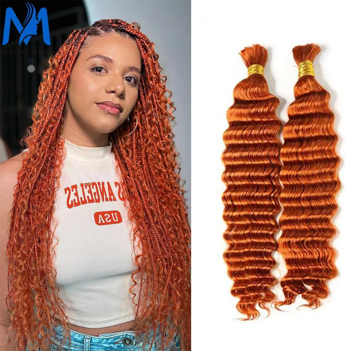 Amazon.com : Ginger 350 100% Human Braiding Hair for Boho Braids ...