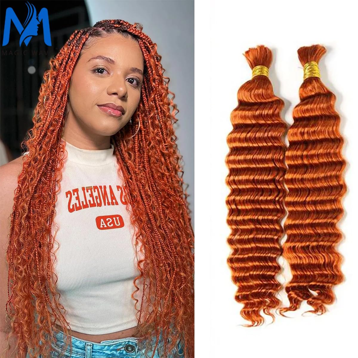 Amazon.com : Ginger 350 100% Human Braiding Hair for Boho Braids ...