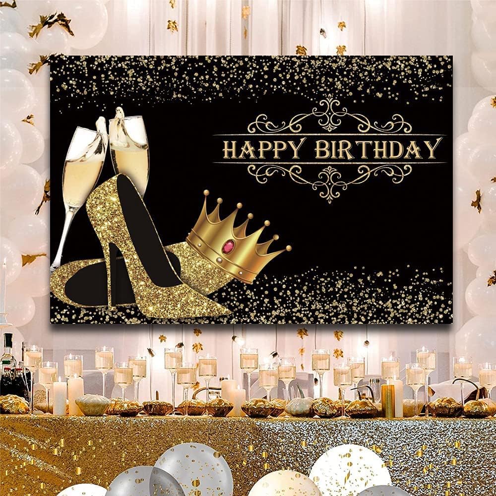 Amazon.com : CSFOTO 5x3ft Happy Birthday Backdrop for Women Champagne ...