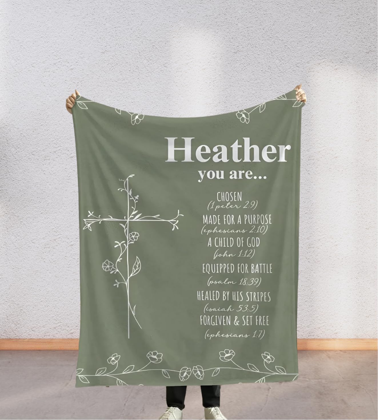 Amazon.com: Personalized Christian Gift Blanket, Bible Verse Throw ...