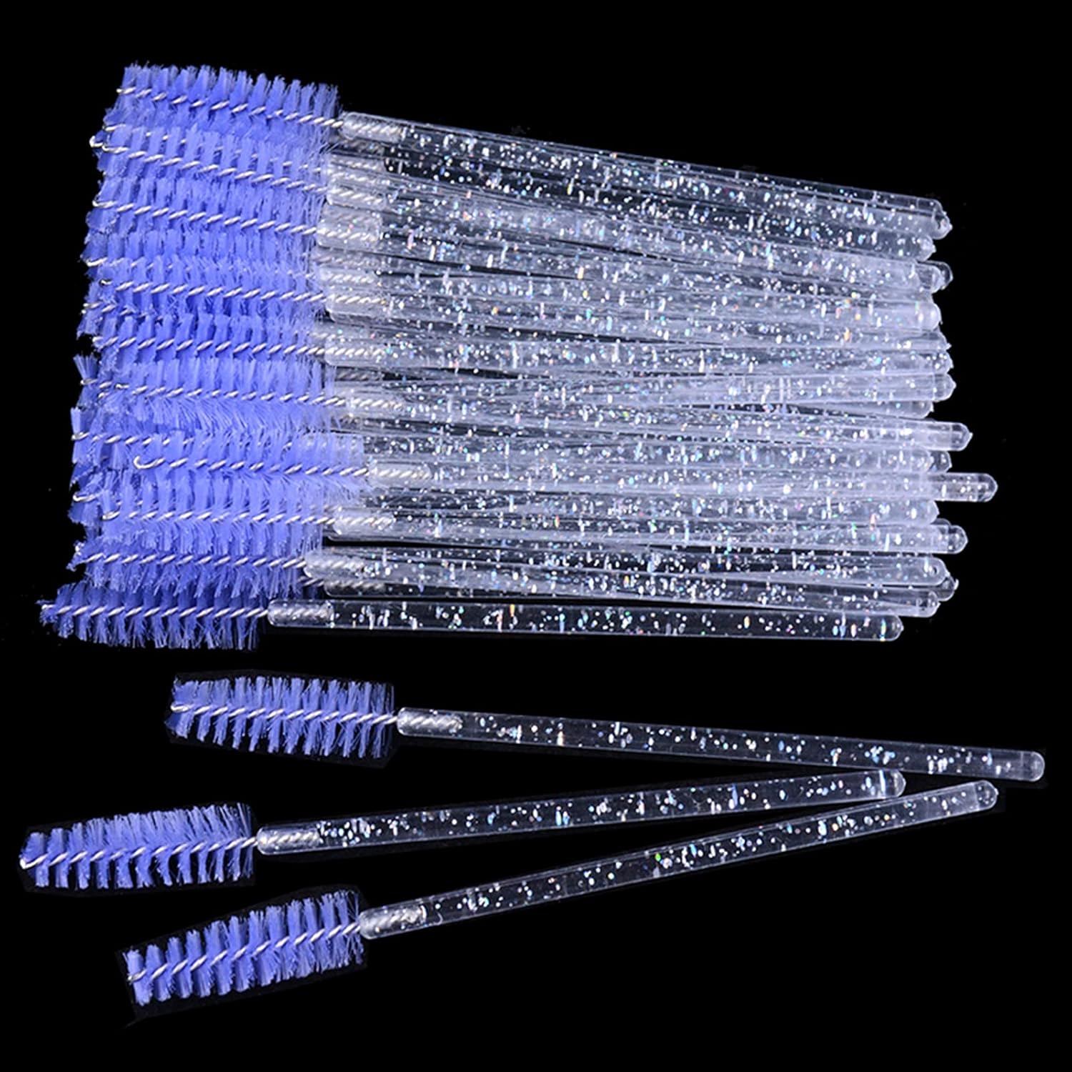 Amazon.com: 300PCS Disposable Mascara Wands Spoolie Brush Crystal ...