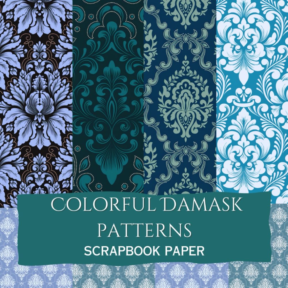 Colorful Damask Patterned Scrapbook And Decoupage Paper Pad: Large ...
