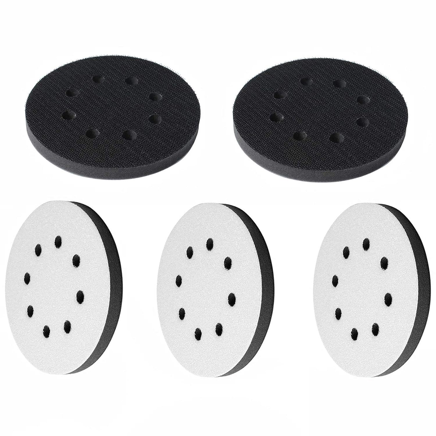 5-Inch 8 Holes Interface Pad Hook and Loop 5" Soft Density Sponge ...