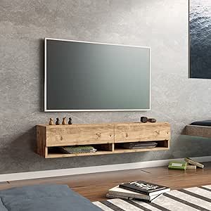 [en.casa] TV wall board with 2 shelves Laitila lowboard wall cabinet ...