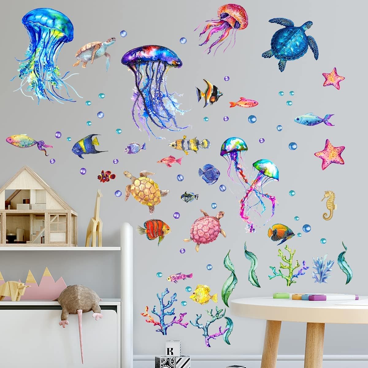 Amazon.com: Ocean Wall Decals, Under The Sea Wall Decals Sea Life Fish ...