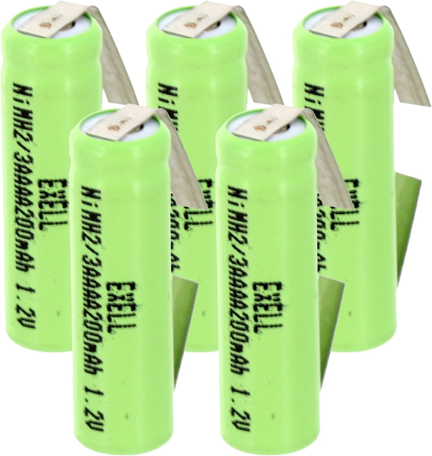 Amazon.com: 5X Exell 2/3AAAA NiMH 200mAh 1.2V Flat top Rechargeable ...