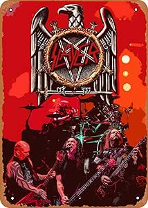 Amazon.com : Muecddoa Vintage Metal Tin Sign Slayer Band Music Musical ...