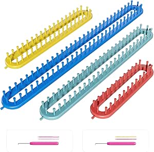 Amazon.com: cureder Knitting Loom Long Knitting Loom Kit- Set of 4 ...