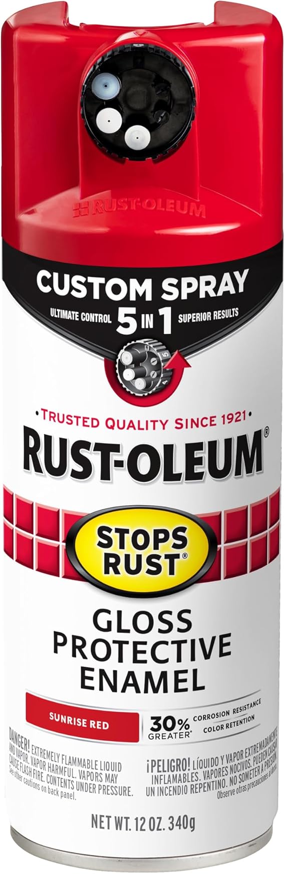 Rust-Oleum 376899 Stops Rust Custom Spray 5-in-1 Spray Paint, 12 oz ...
