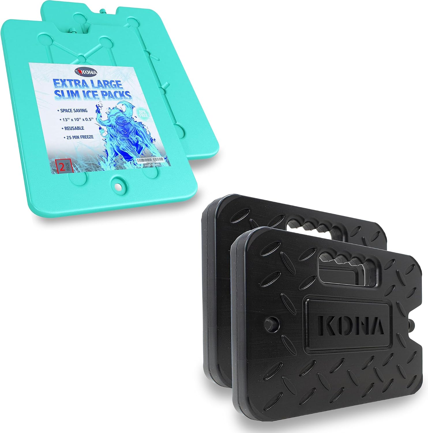 Amazon.com : Kona (Set of 4) XL Slim + Large Ice Packs - XL Slim ...