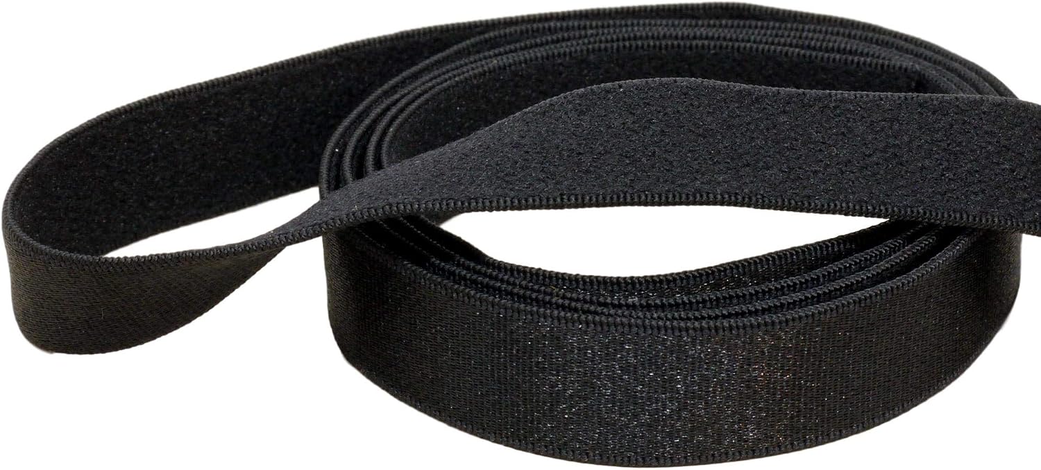 Amazon.com: Porcelynne Black Shiny Front Brushed Back Strap Elastics ...