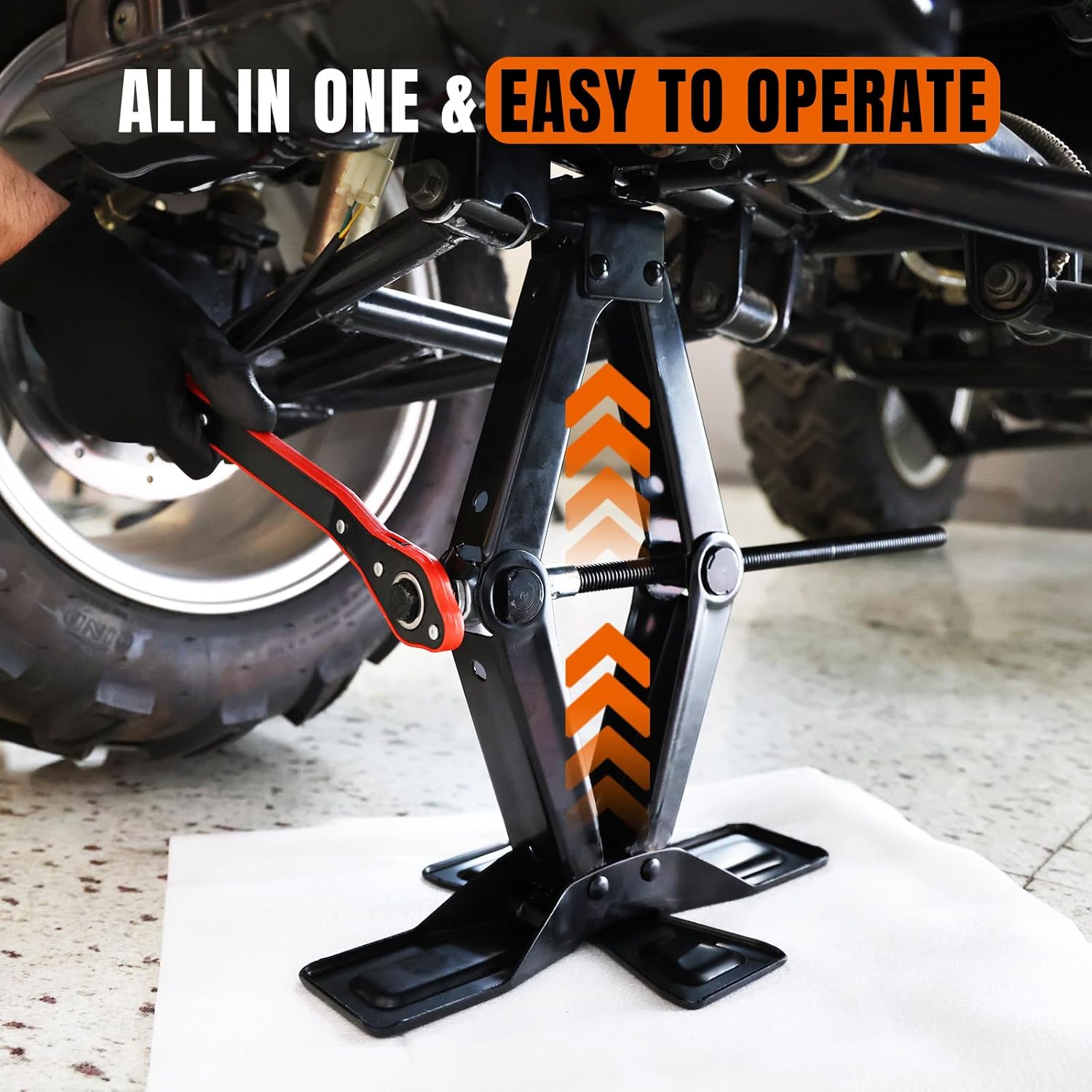 YELLOW JACKET Scissor Jack for Car 1.5 Ton Portable Car Lift Jack Kit ...