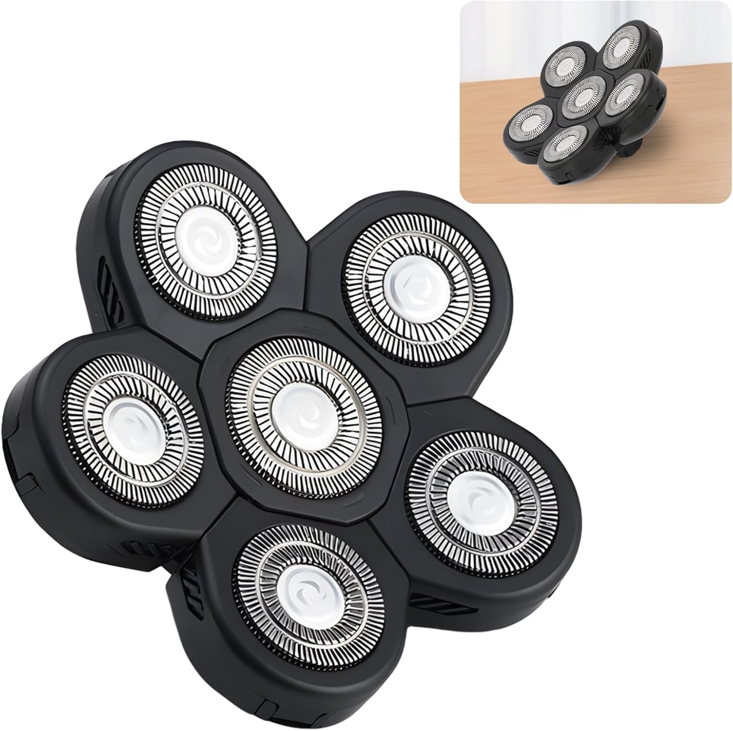 6D Universal Electric Shaver Blade Head, Upgrade Hypoallergenic Beard ...