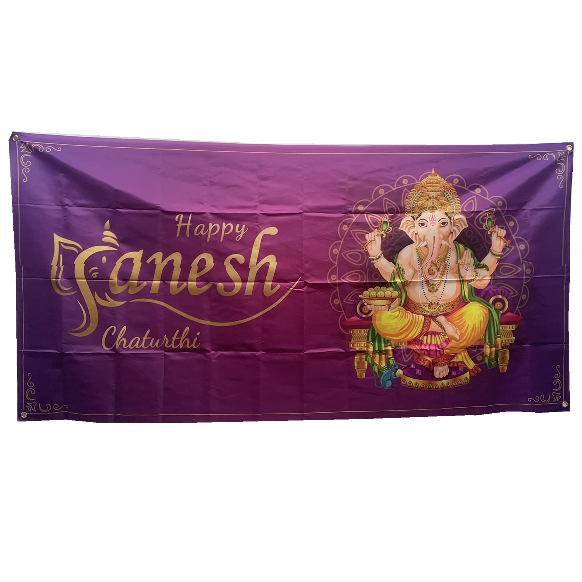 Stormflag Ganesh Ganesha Ganpati banner 90x180cm happy Ganesh chatushi ...