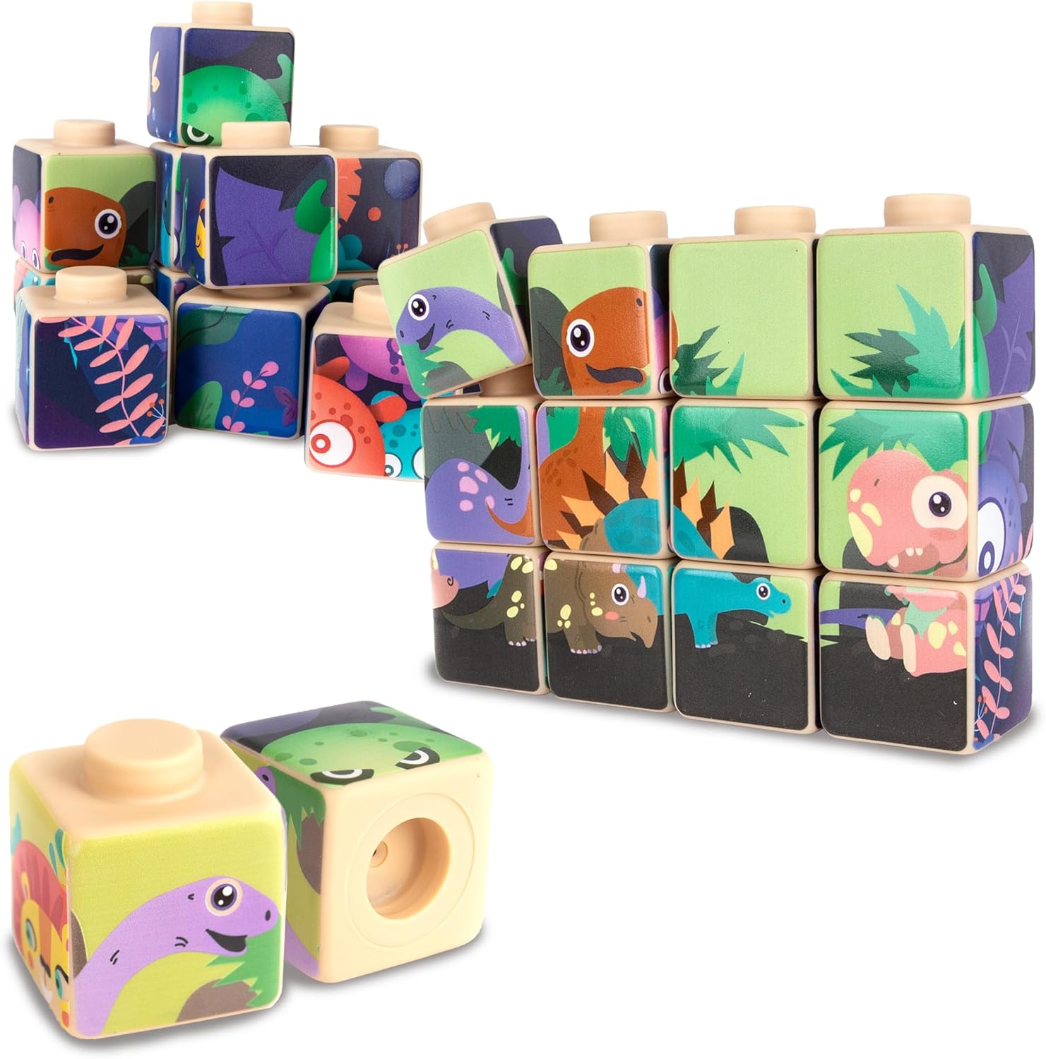 Amazon.com: ArtCreativity Silicone Picture Puzzle Blocks for Kids, 12 ...