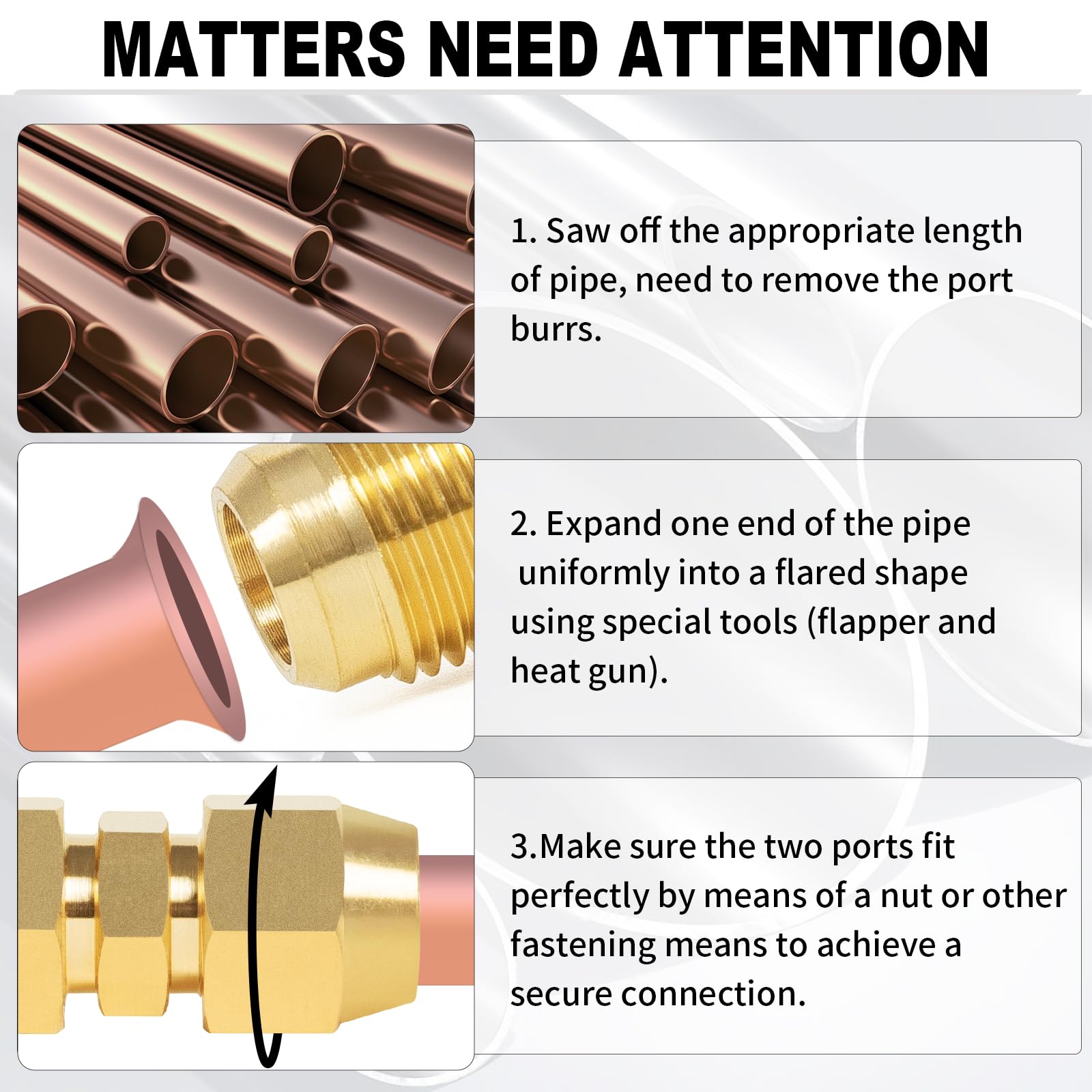 Snapklik.com : ChillWaves Brass Flare Tube Fittings, SAE 45 Degree 3/8 ...