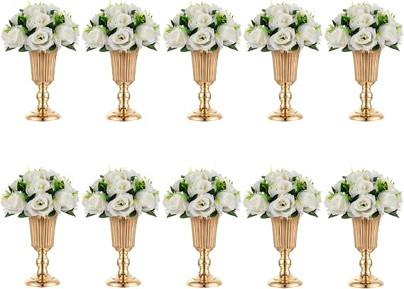Amazon.com: Gold Vase Wedding Centerpieces for Tables - 10 Pcs Tall ...