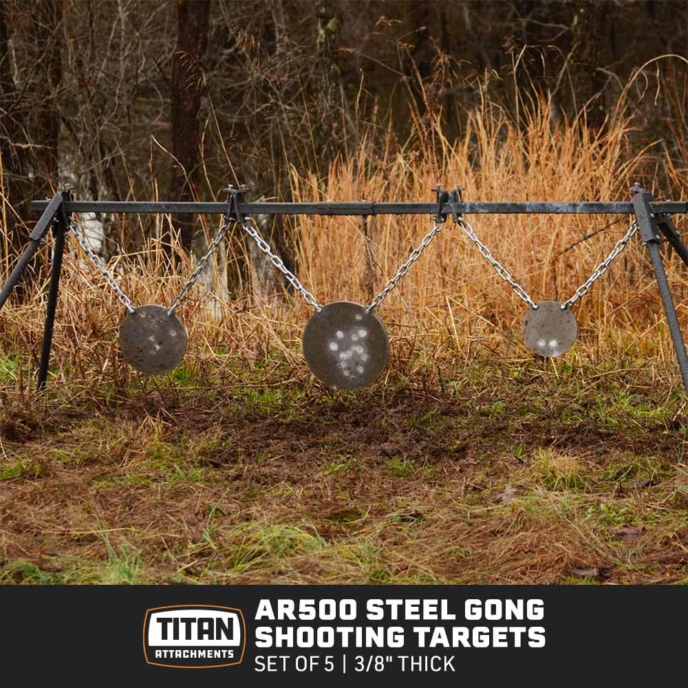 Snapklik.com : Set Of 5, 3/8" AR500 Steel Gong Shooting Targets, Laser ...