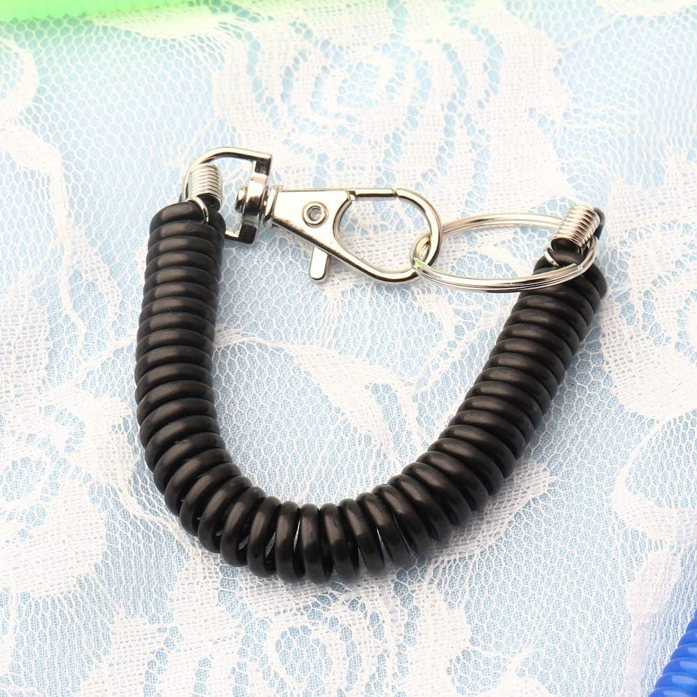 pengxiaomei 12 Pieces Stretchy Spiral Keyring, Colourful Plastic ...