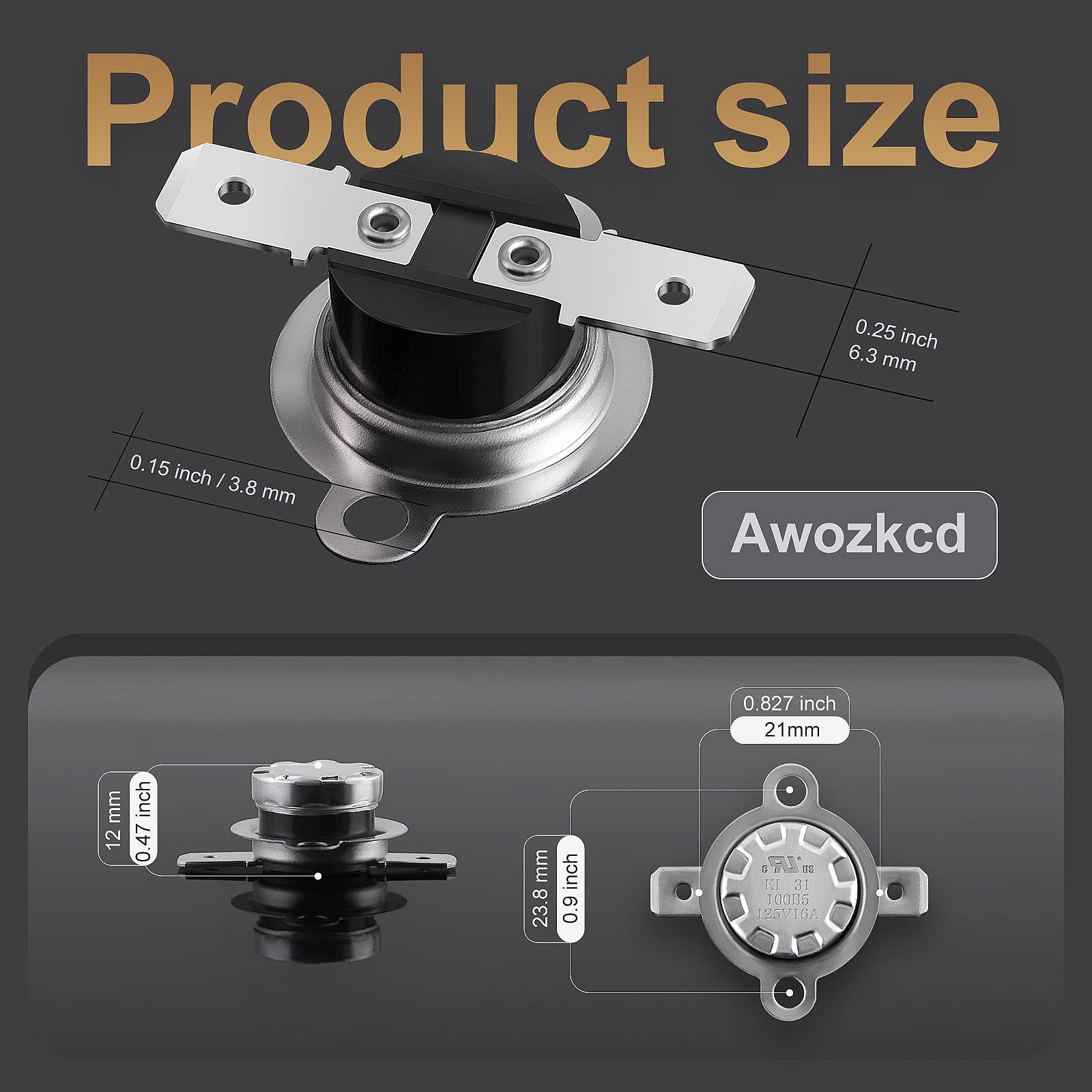 Snapklik.com : 12 Pcs UL KSD301 125V 16A Thermal Switch,Circuit Off At 50C/122F And On At 40C ...