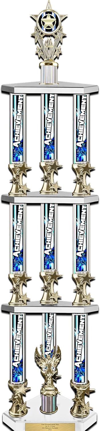 Amazon.com : Trophy Deals 58" Action Matrix Achievement Silver Flute 3 ...