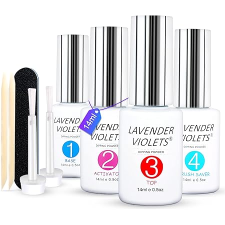 Amazon.com: Dip Powder Base Activator and Top Coat Liquid Set for 21 ...