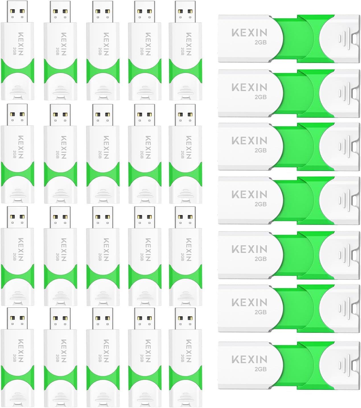 Amazon.com: KEXIN 2GB Flash Drive 100 Pack USB 2.0 Flash Drive 2 GB ...