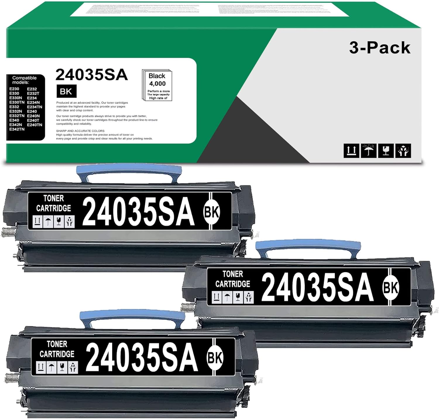 Amazon.com: pgisoxt 3 Pack Black E230 24035SA Toner Cartridge ...