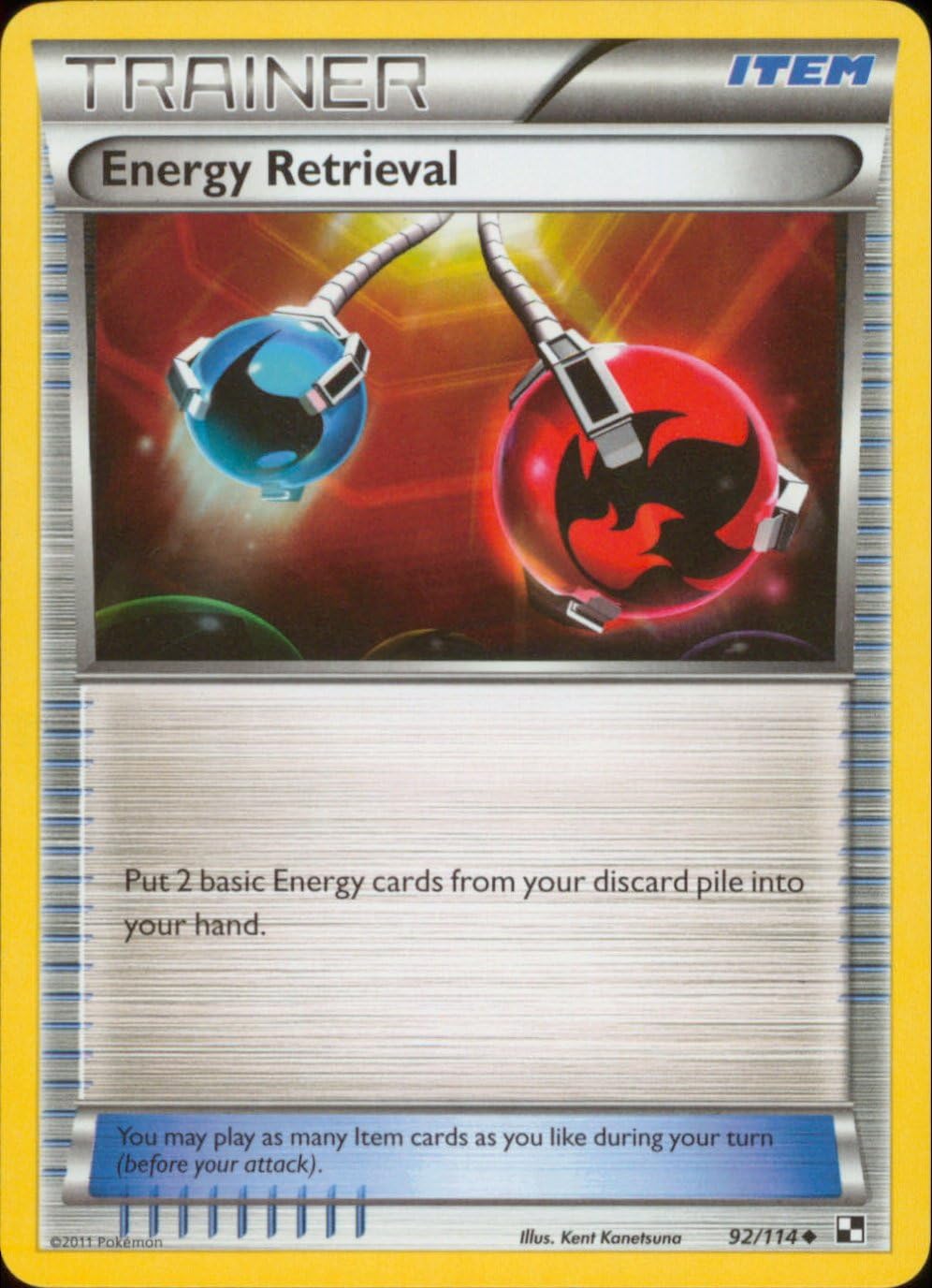 Amazon.com: Pokemon - Energy Retrieval (92) - Black and White - Reverse ...