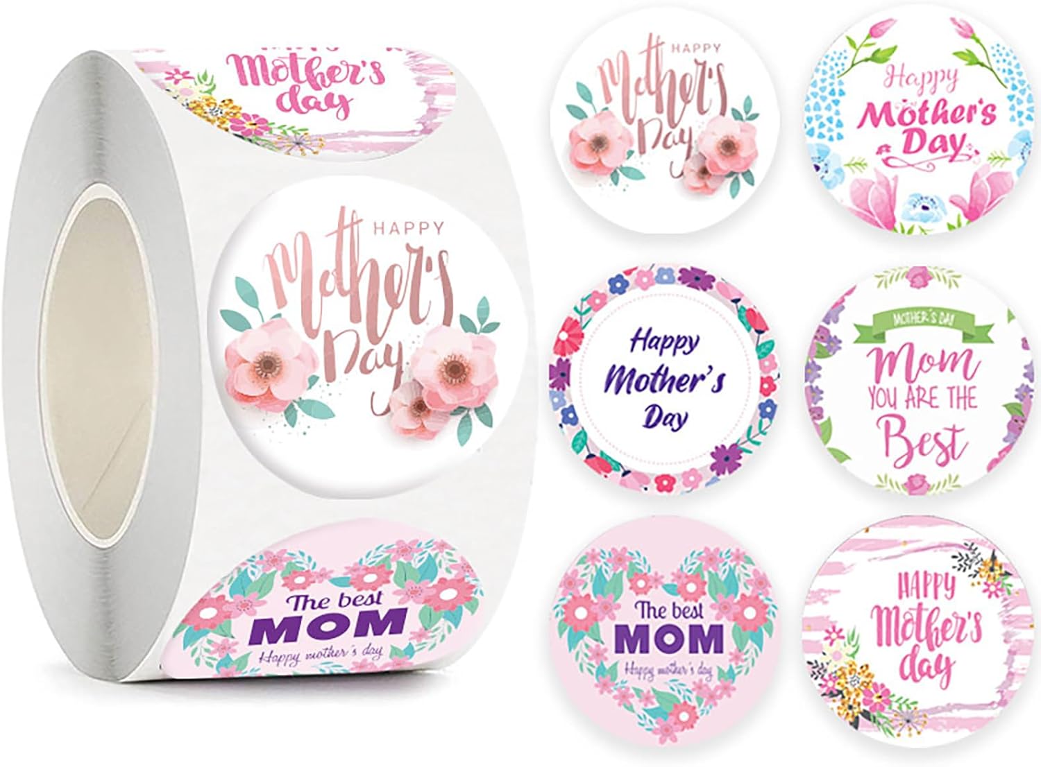 Amazon.com: MAAFANG 500Pcs Happy Mothers Day Stickers, 1 Inch Mothers ...