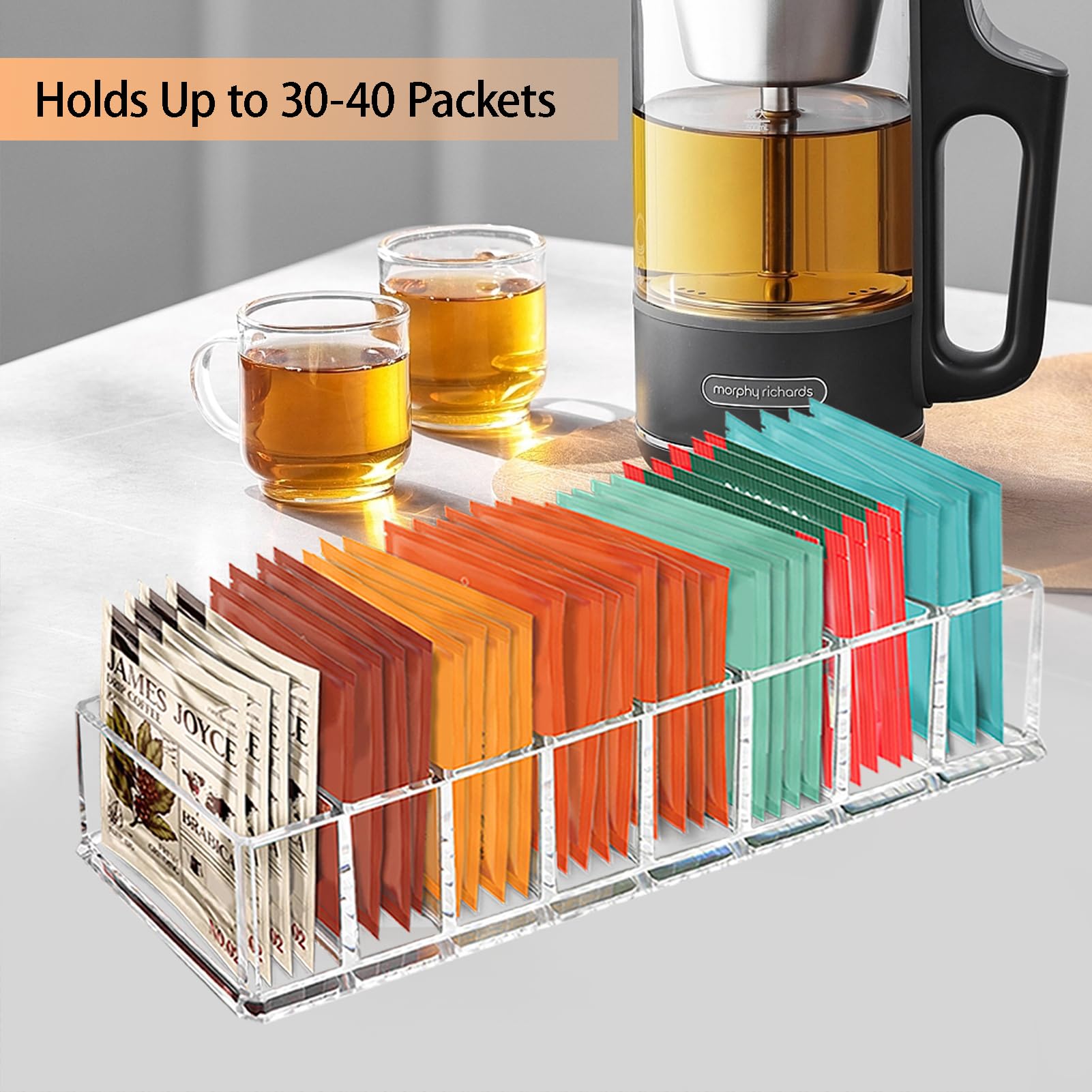 Snapklik.com : Tea Bag Organizer, Clear Acrylic Tea Bag Holder, Tea ...