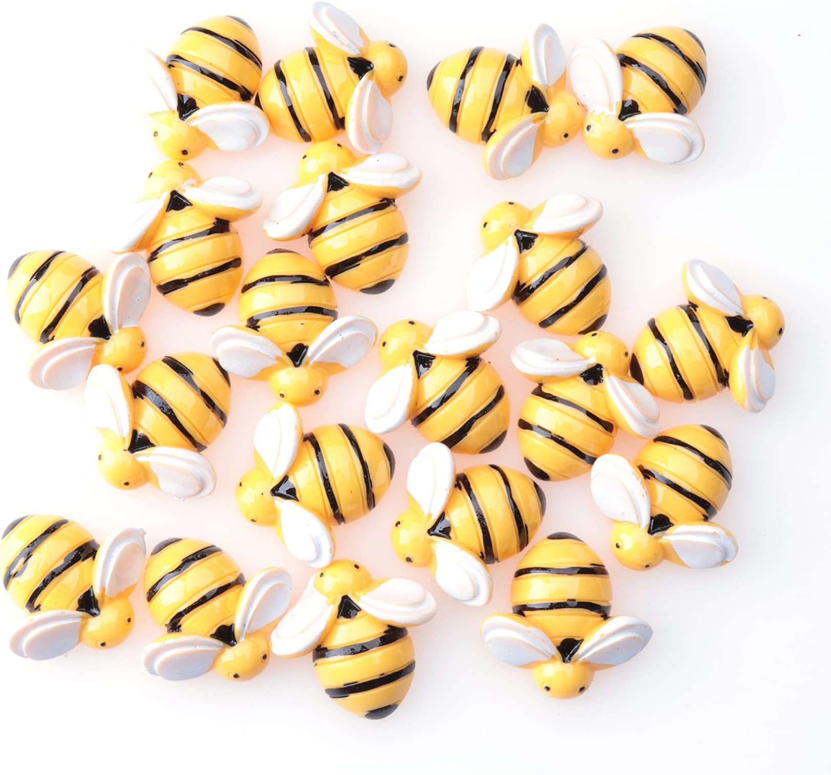 Amazon.com: Sowaka 20 Pcs Mini Bee Ornaments Tiny Resin Flatback ...